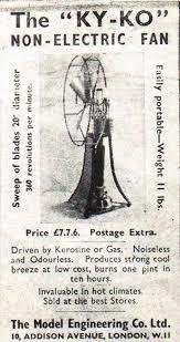 ANTIQUE LONDON KYKO KEROSENE FAN STERLING ENGINE1920' s