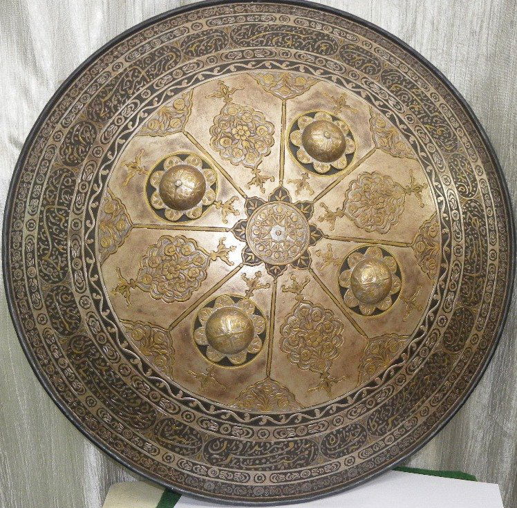 PRE 1940 INDO PERSIAN WARRIOR SHIELD ARABIC WRITING
