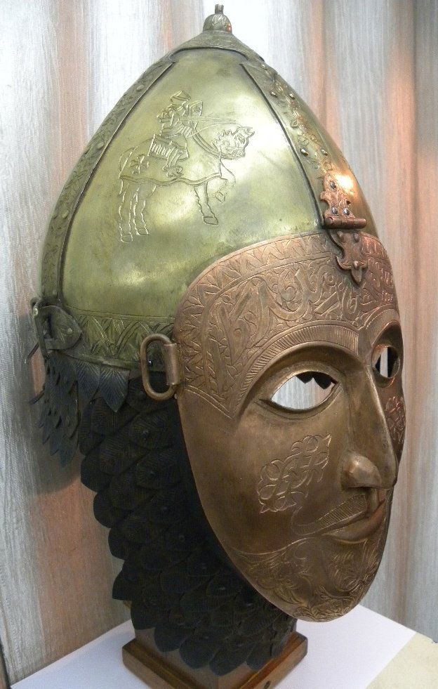 ANTIQUE OTTOMAN WARRIOR HELMET MASK CALLIGRAPHY FIGS