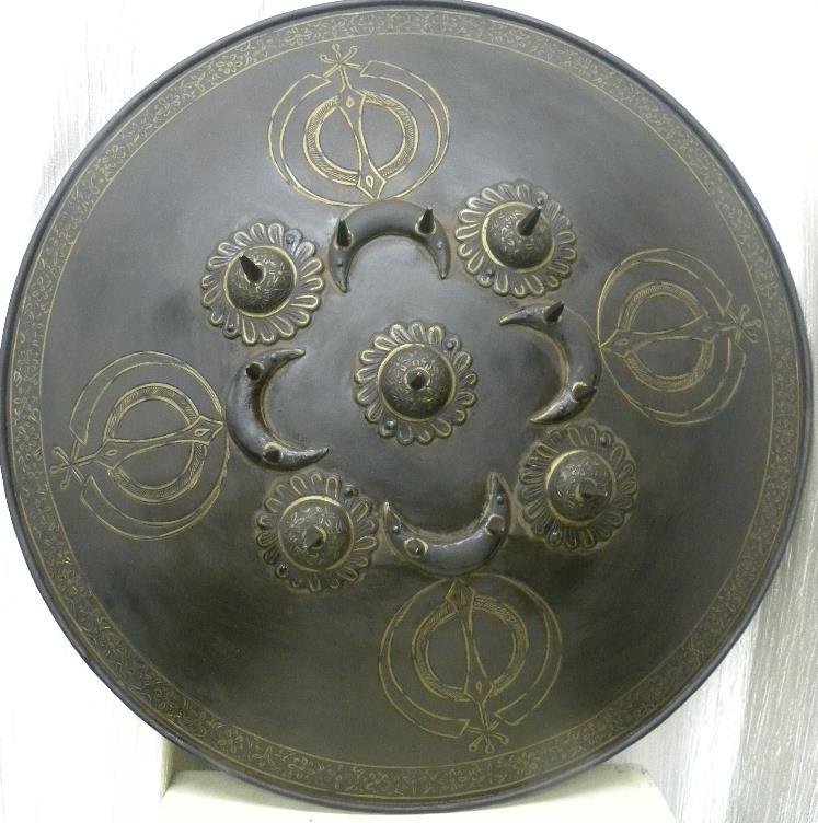 SHIELD MILITERY INDIAN SIKH 4 KHAND SYMBOL RARE