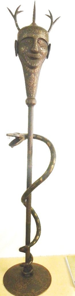 Buy RAREST PERSIAN MACE 2 DEMON DEVIL FACE SNAKE STAND | HISTORY ...