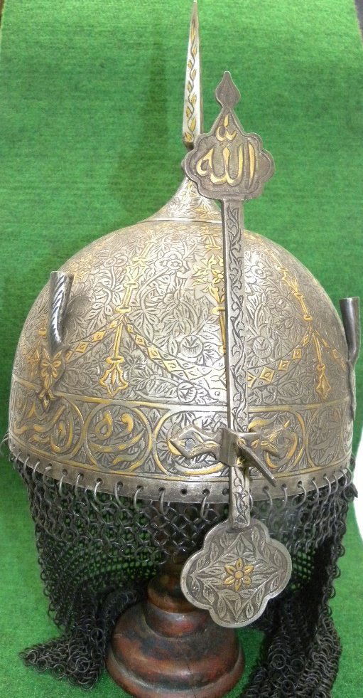 Rare Indo Persian Warrior Helmet Rim Arabic Calligraphy