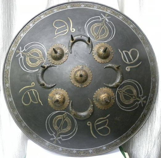 INCREDIBLE ASIAN SIKH WARRIOR BATTLE SHIELD 2 SIKH SIGN (#0240) on Oct ...