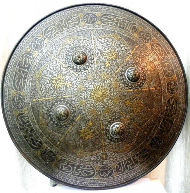 Buy Armour Turkish Warrior Shield Arabic Inscription Surface Lavish ...