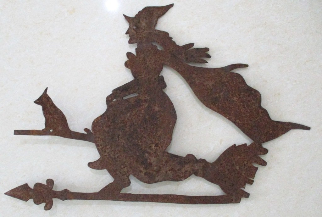 Iron Witch On Broom Weather Vane Auction
