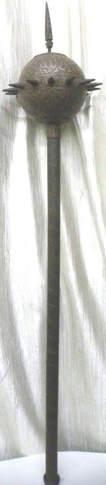 Armour Persian Mace/gurg 14 Spikes Inserted In Round Ball & Arabic ...