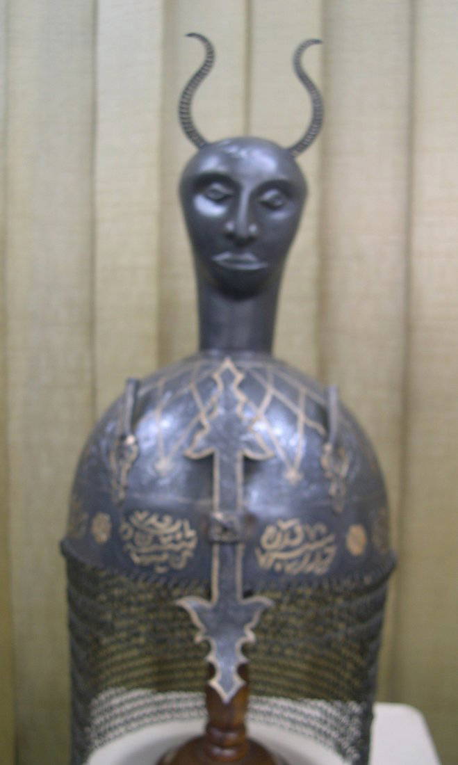 Buy Armor Vintage Persian Warrior Devil Face Helmet 2 Horn Arabic ...