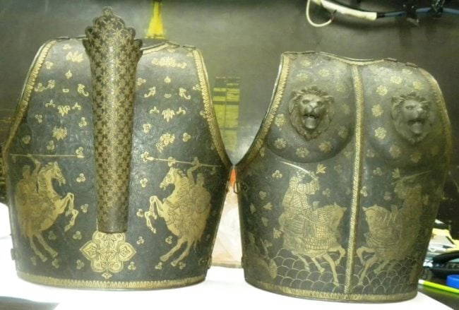 Armour European Military Warrior Chest Plates 2 Sides Lion Face ...