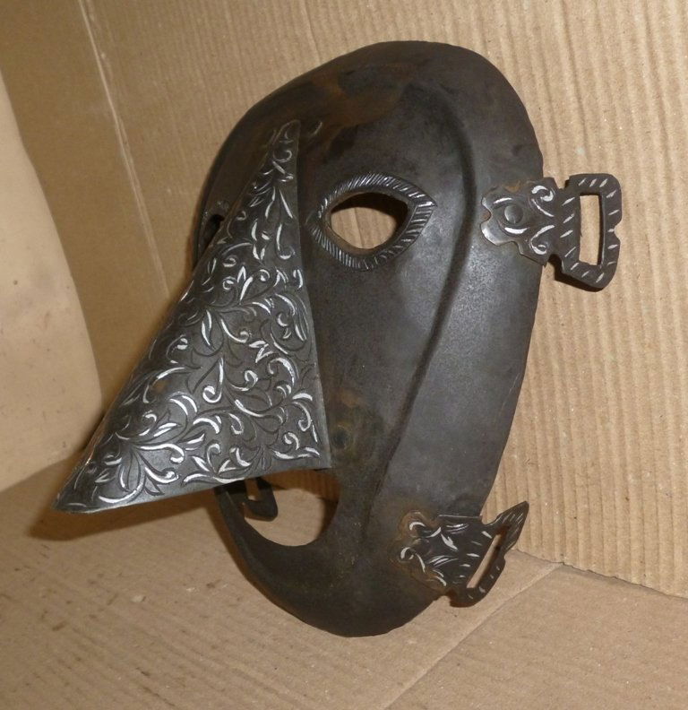 Old Brank Scolds Bridle Prisoner Shame Mask Steel Big Nose Hand ...