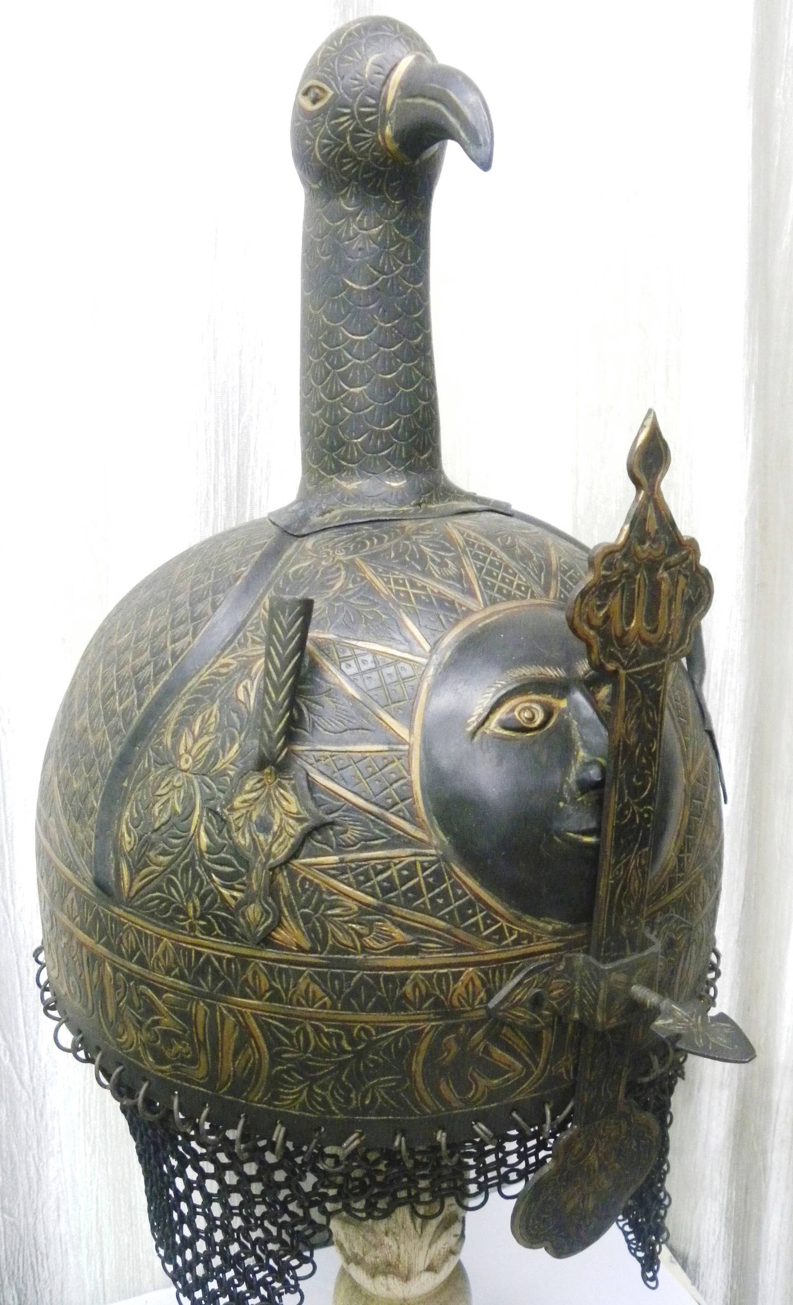 Armor Helmet Turkish Style Warrior Peacock Fig. And Sun With Rays ...