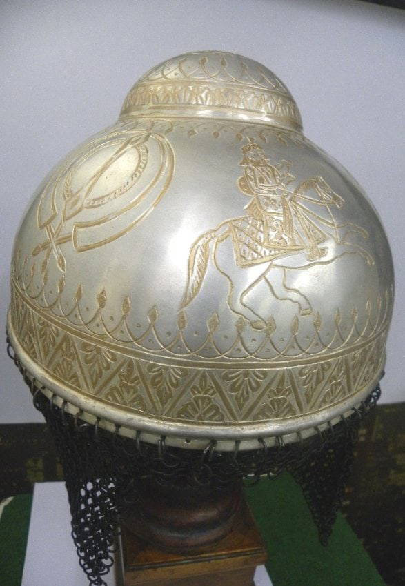 Armor Sikh Warrior Helmet Silver Bump Adjust Hair Knot Enraved Sik ...