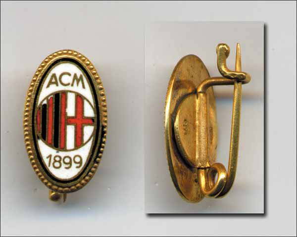 Italian Football Pin 1950 Ac Milano Gold