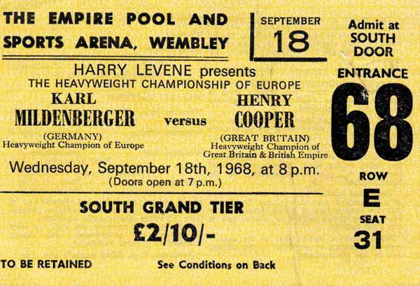 Boxing Ticket 1968