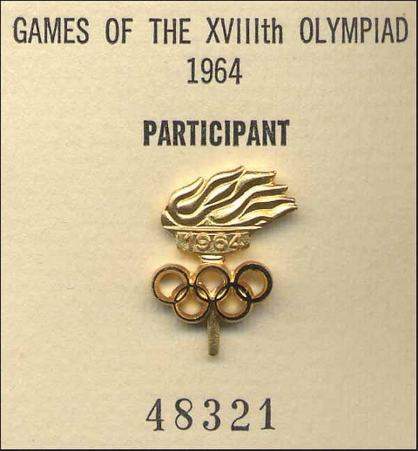 Olympic Games 1964. Ioc Pin For Participants