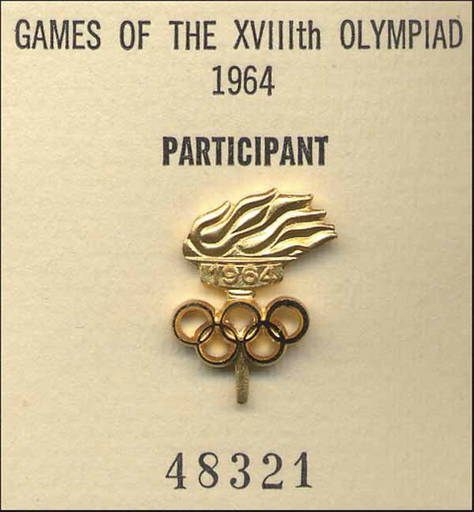 Olympic Games 1964. Ioc Pin For Participants