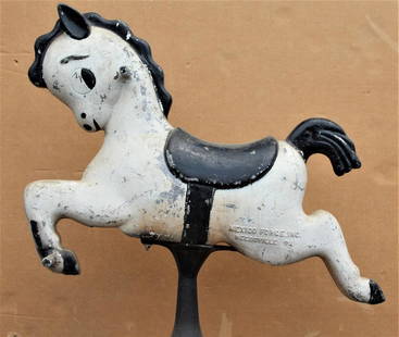 Vintage Cast Aluminum Playground Spring Horse Ride