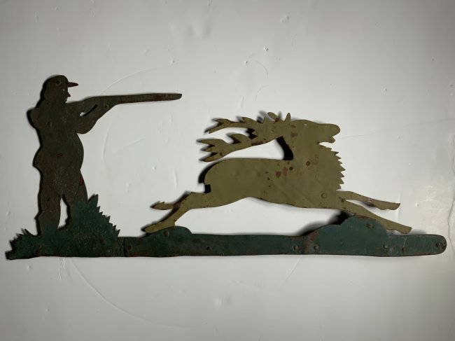Weathervane, Hunter and Elk stag, Folkart,. Americana. Title ...