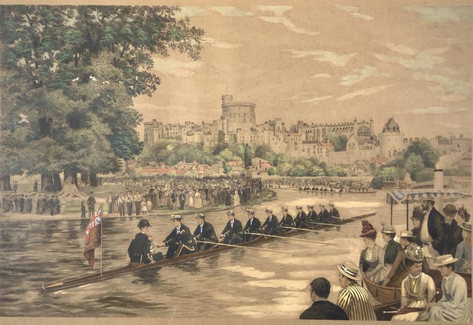 Alexander Hamilton Wardlow, Eton- Boat Procession. The Monarch, a ...