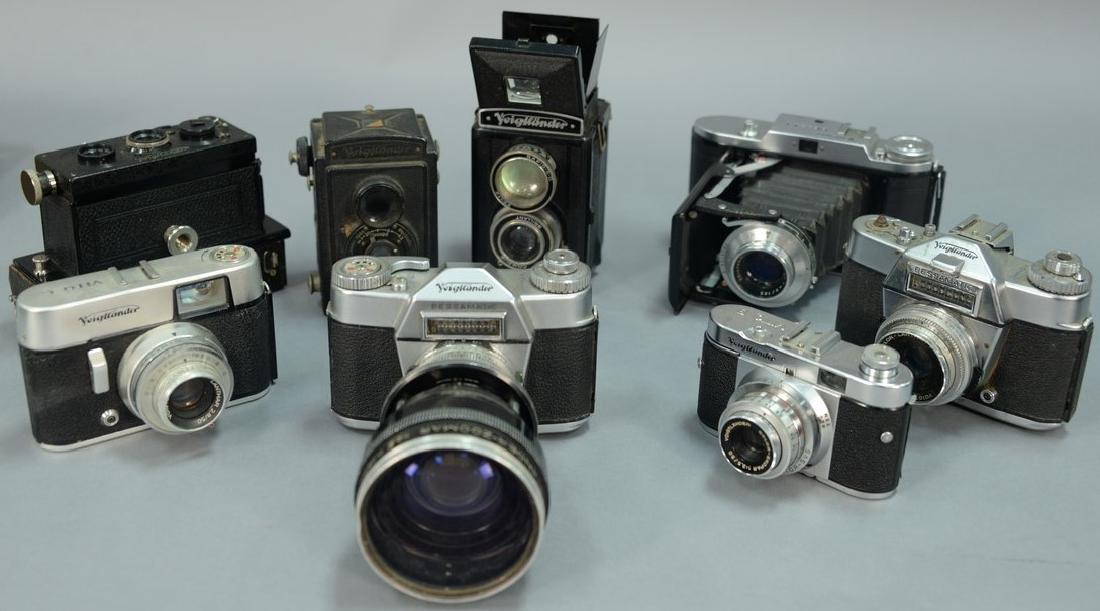 One box lot: Voigtlander camera lot including