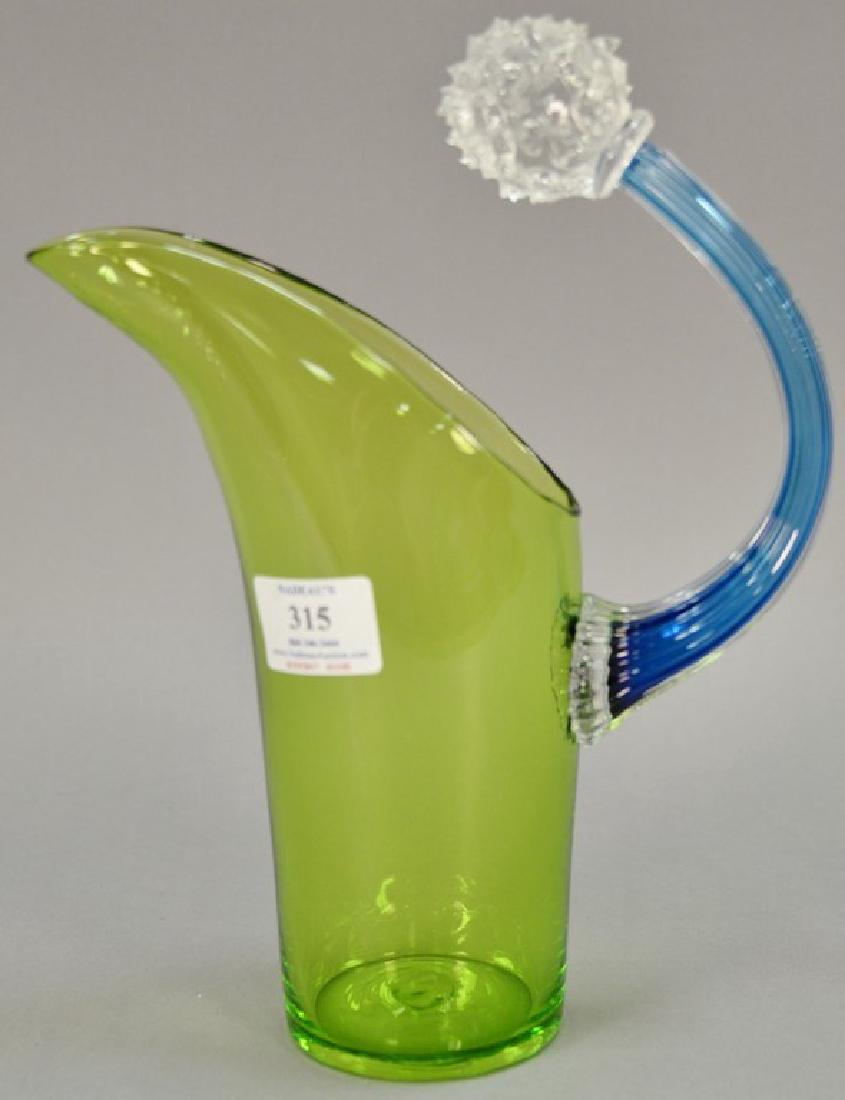 Janusz Pozniak (b. 1965) art glass pitcher, "Mace