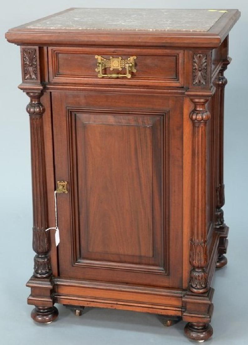 Aesthetic Victorian mahogany half commode with inset