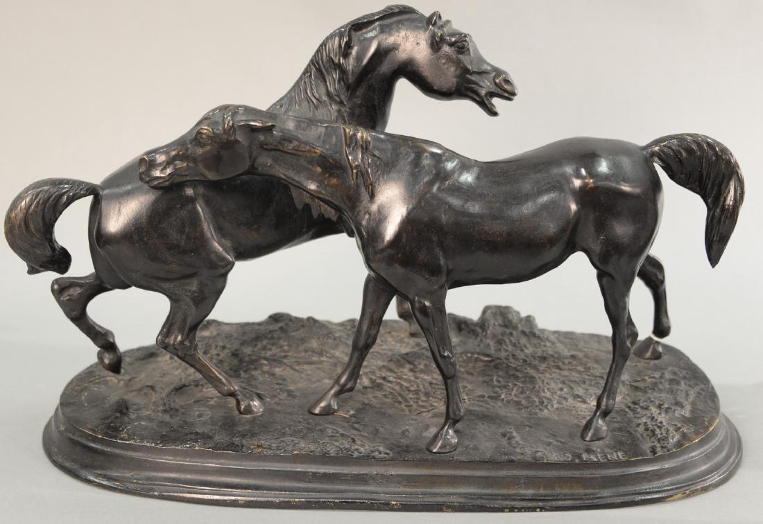After Pierre Jules PJ Mene (1810-1879) bronze Horses