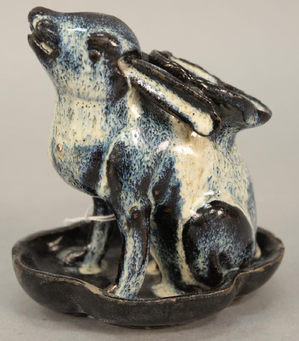 Chinese rabbit fur glazed figural vase in the form of a