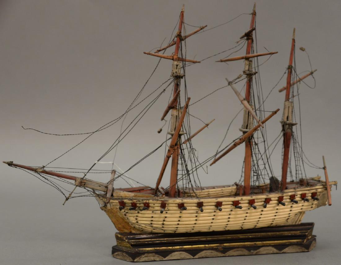 Napoleonic prisoner of war ship model of Frigate made