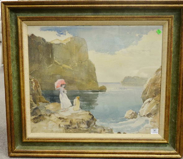 Louis Jambor (1884 1955), Watercolor, "water's Edge",