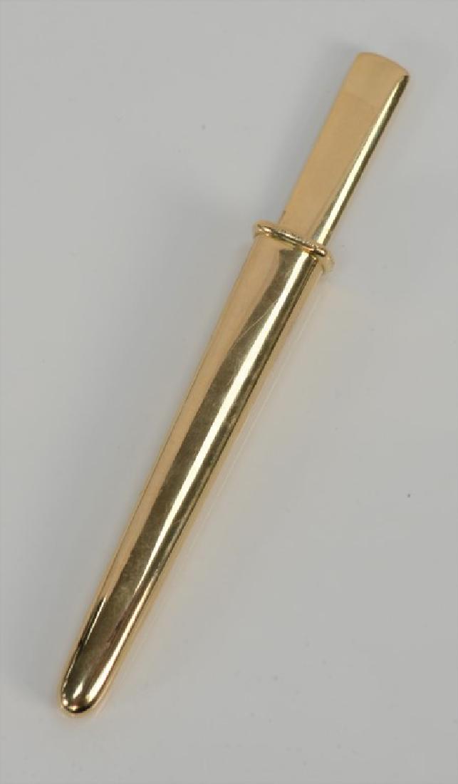 Tiffany & Co. 14 karat gold letter opener with holder