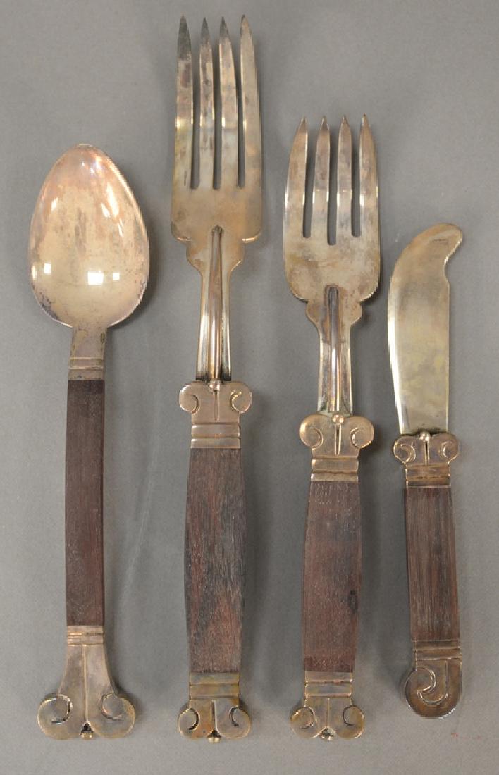 Hector Aguilar Mexican silver flatware , forty-eight