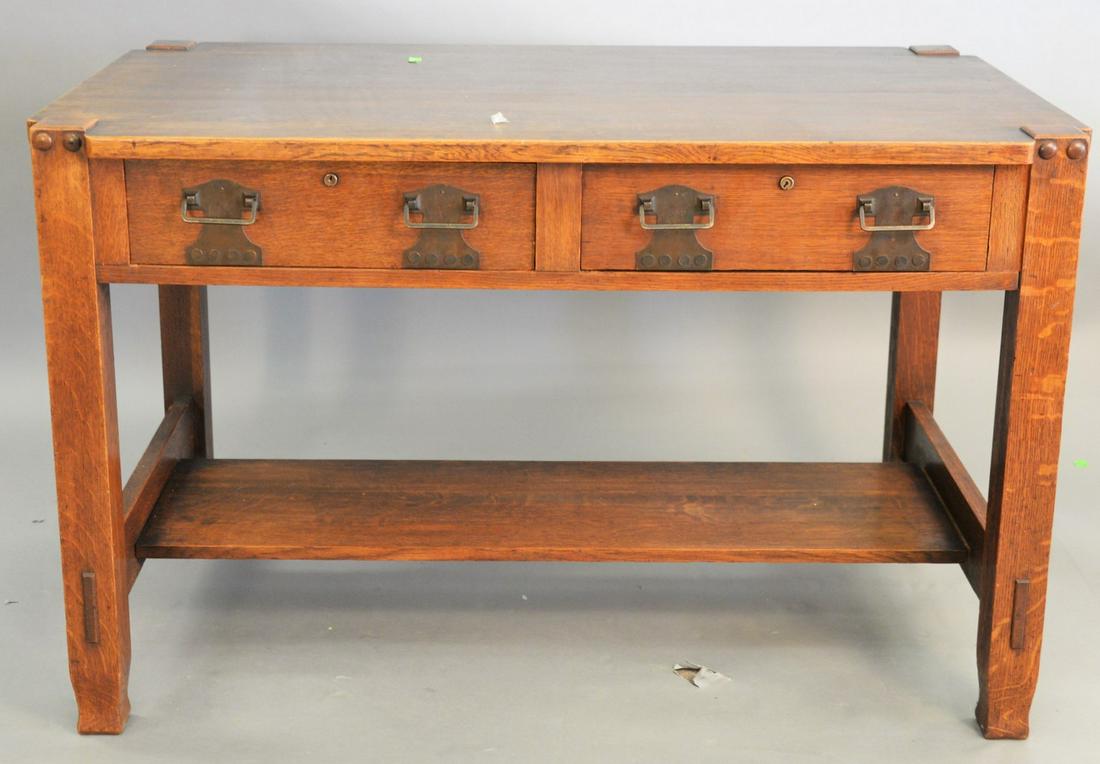 Arts & Crafts mission style oak library table, manner - Feb 01, 2020 ...