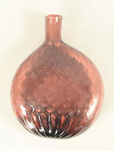 Amethyst Stiegel Glass Flask, Diamond Molded Pattern,