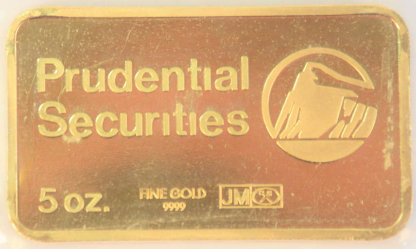 Five Ounce Gold Bar, Prudential Securities.