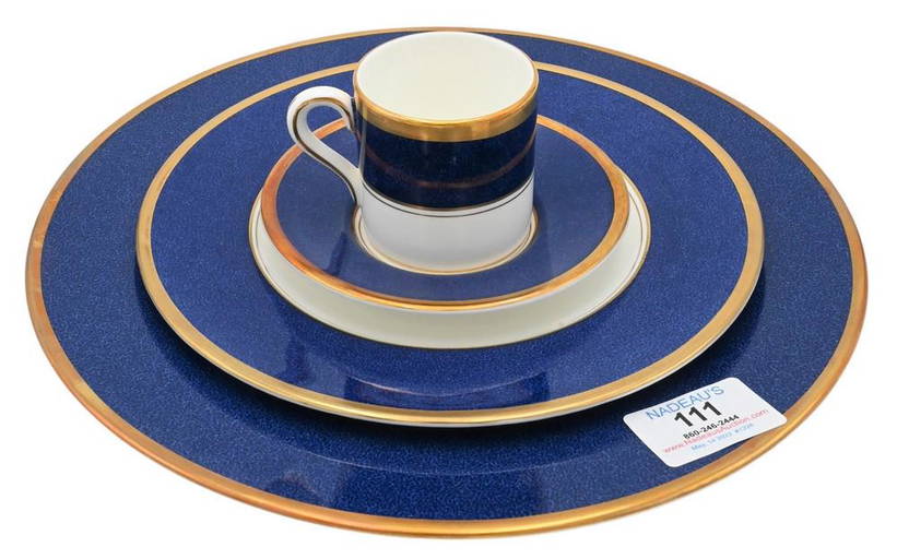 48 Piece Coalport Athlone Blue China Set, To Include 11 Dinner Plates ...