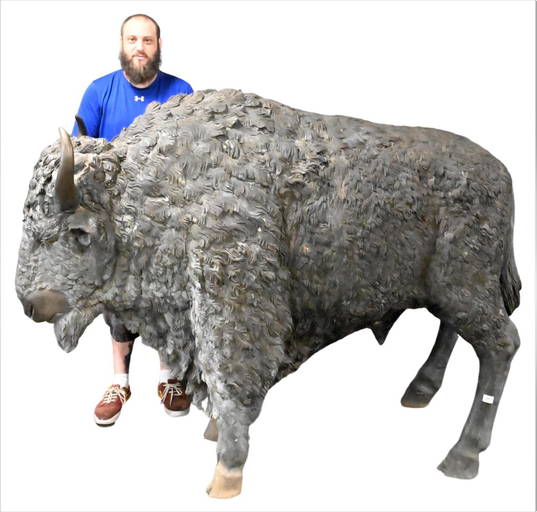 Life Size Bronze Standing Bison Figure (#0261) on Sep 24, 2022 | Nadeau ...