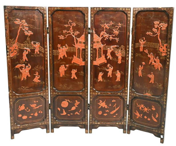 Four Panel Chinese Screen