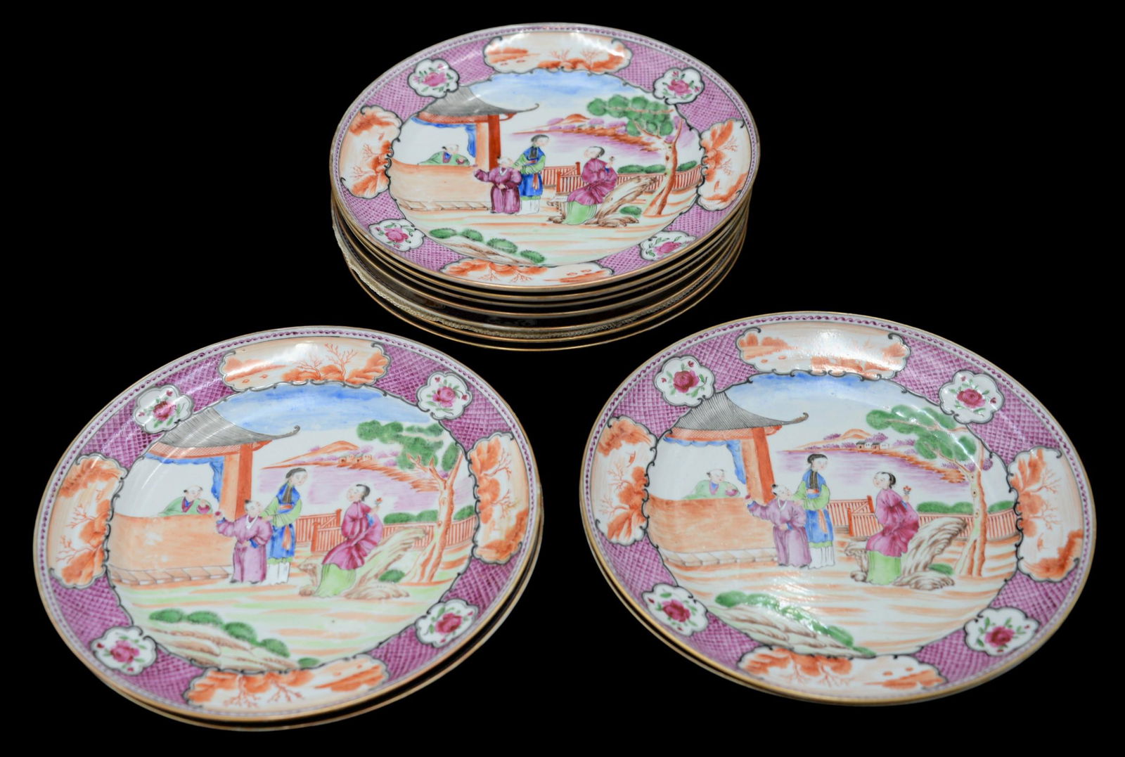 Set Of 11 Chinese Export Porcelain Plates