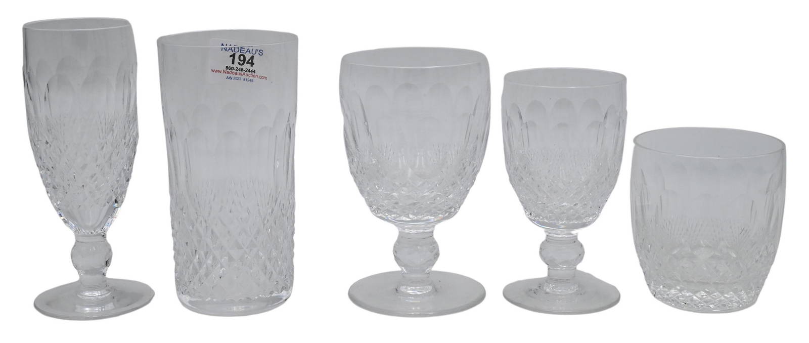 39 Piece Waterford "colleen" Crystal Stems Auction