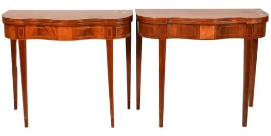 Pair Of Federal Style Game Tables Auction