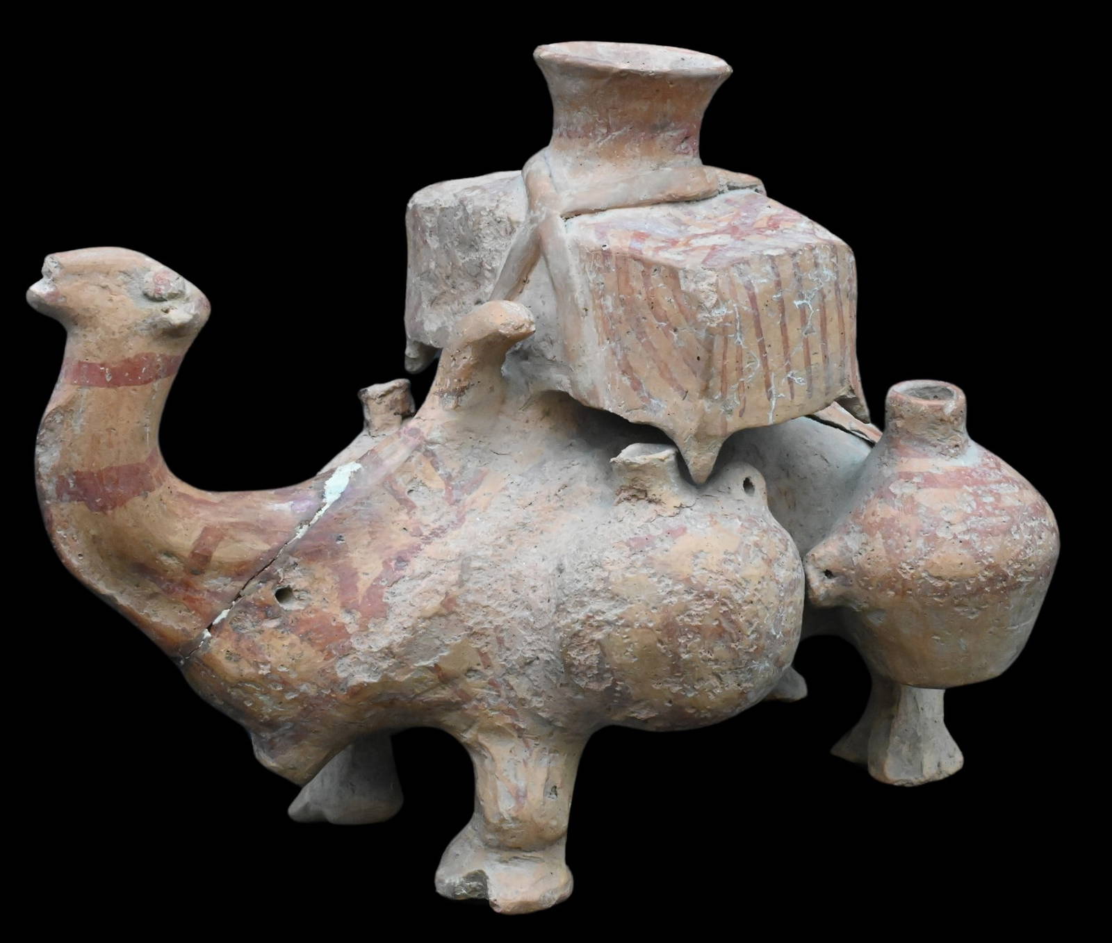 Parthian Pottery Camel With Vessels Auction