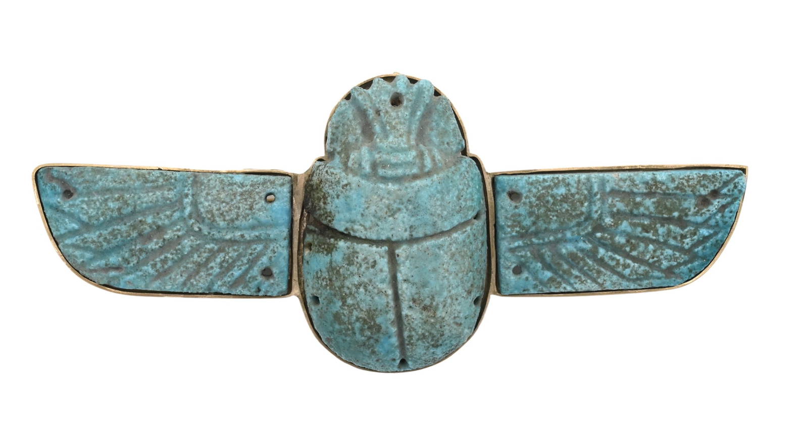 Egyptian Faience Winged Scarab Auction
