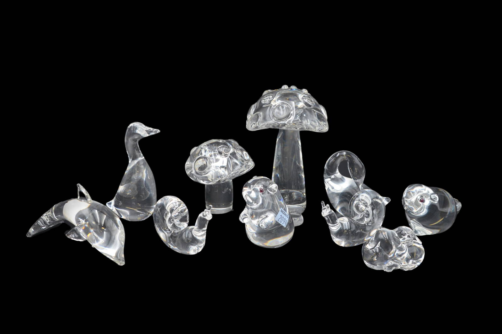 Group Of Ten Steuben Crystal Figures Auction