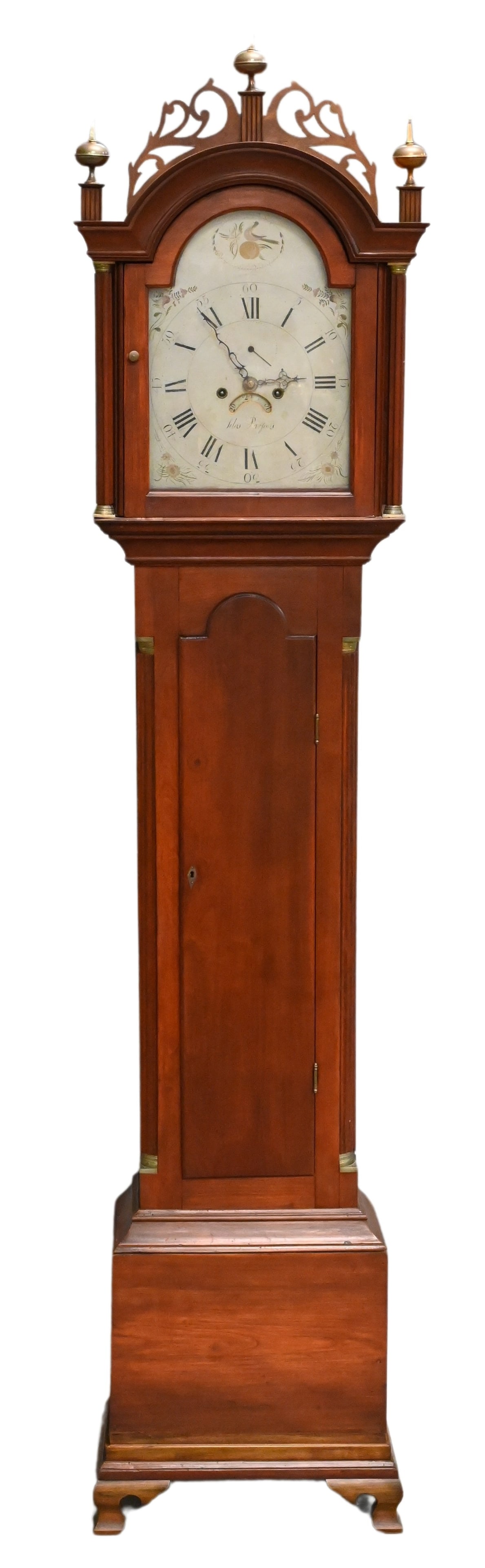 Silas Parsons Cherry Tall Case Clock Auction