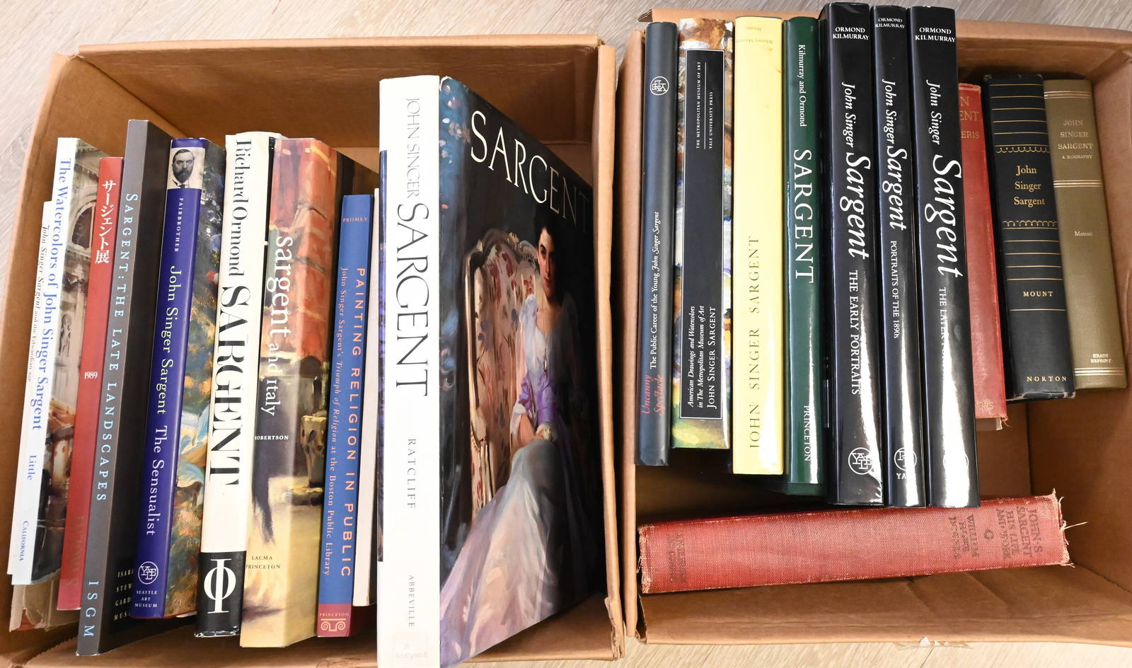 Two Boxes Of John Singer Sargent Reference Books, Catalogs, And Coffee ...