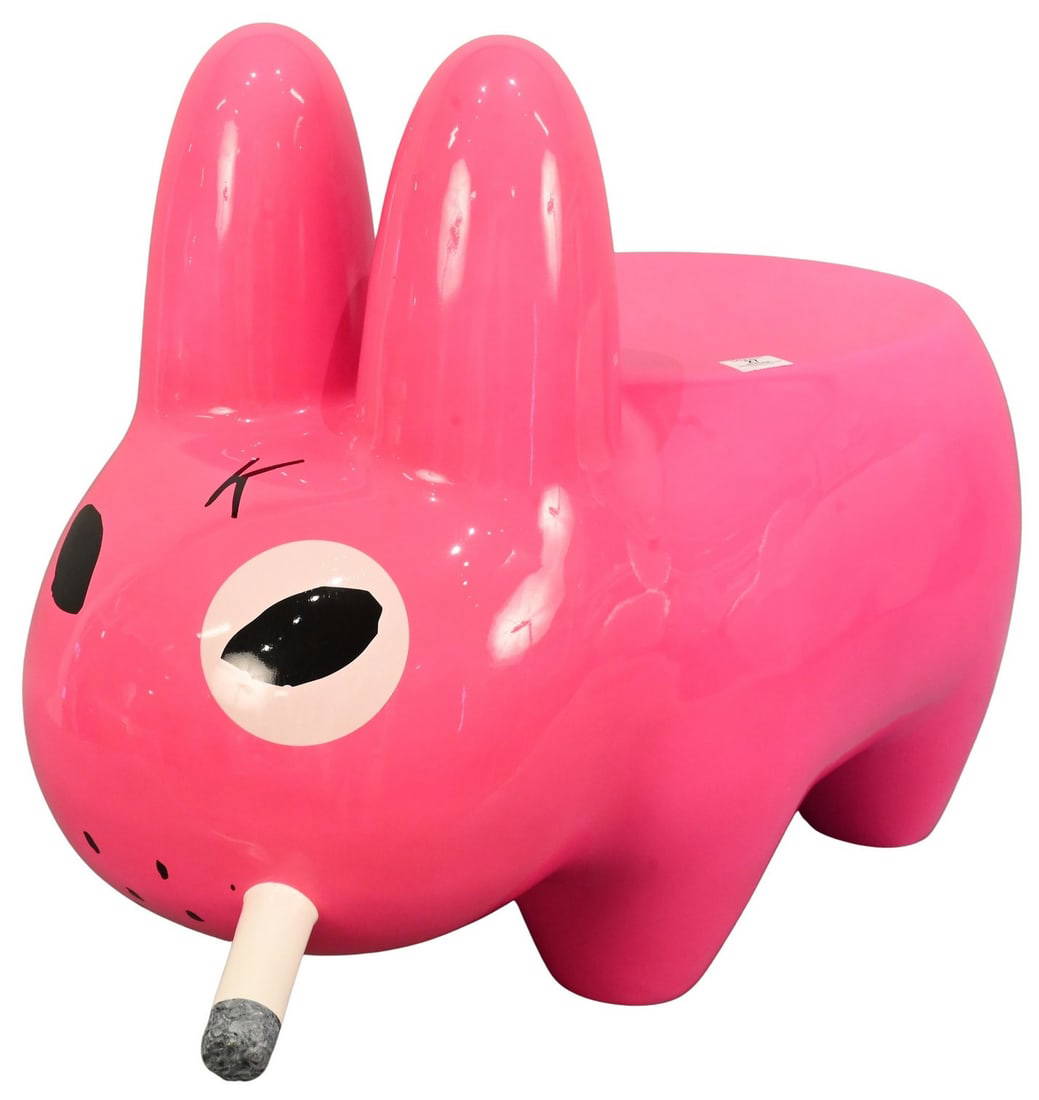 Kidrobot Art Giant Pink Smorkin' Labbit Stool Auction