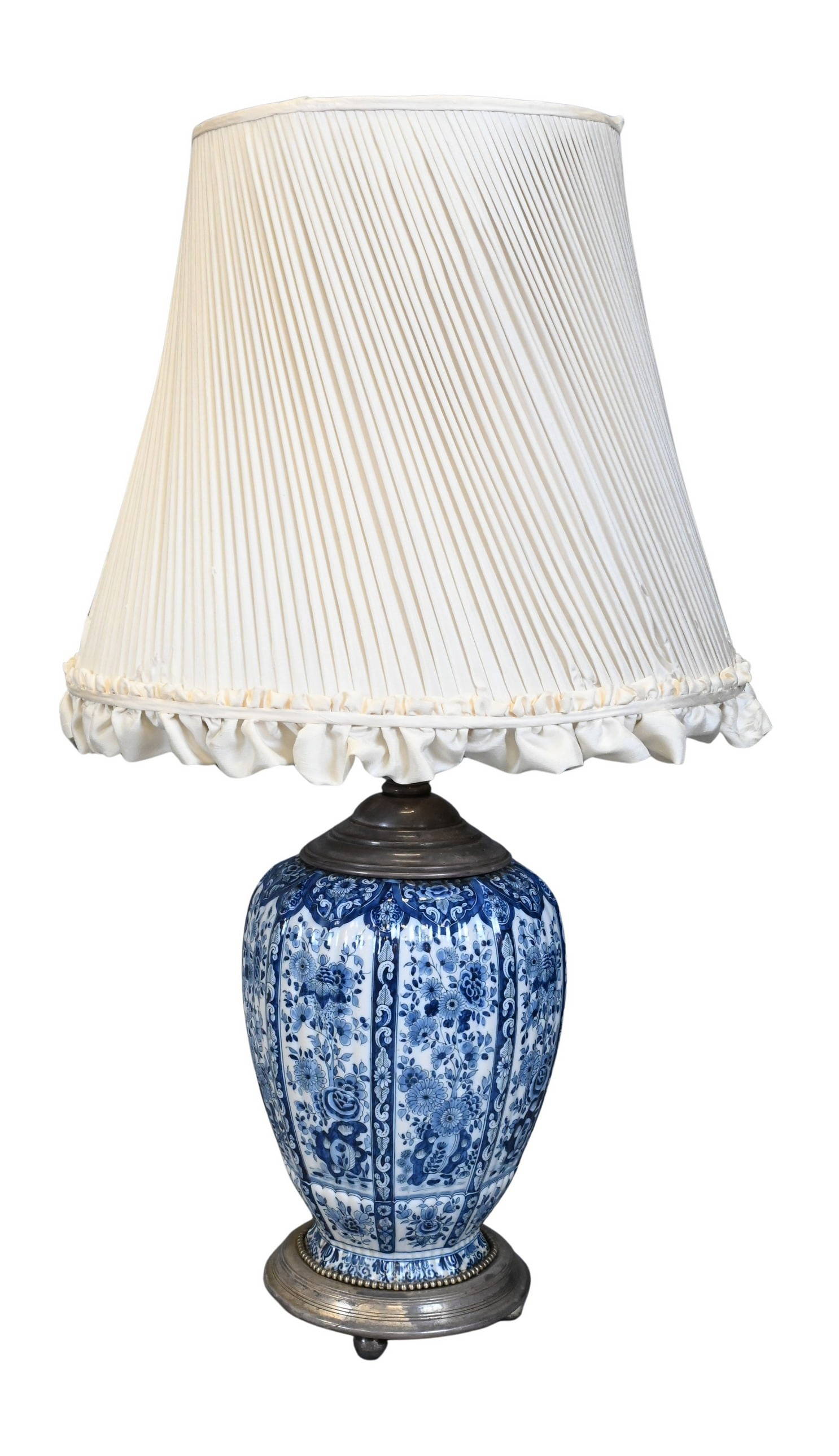 Blue And White Delftware Enamel Oil Lamp Auction