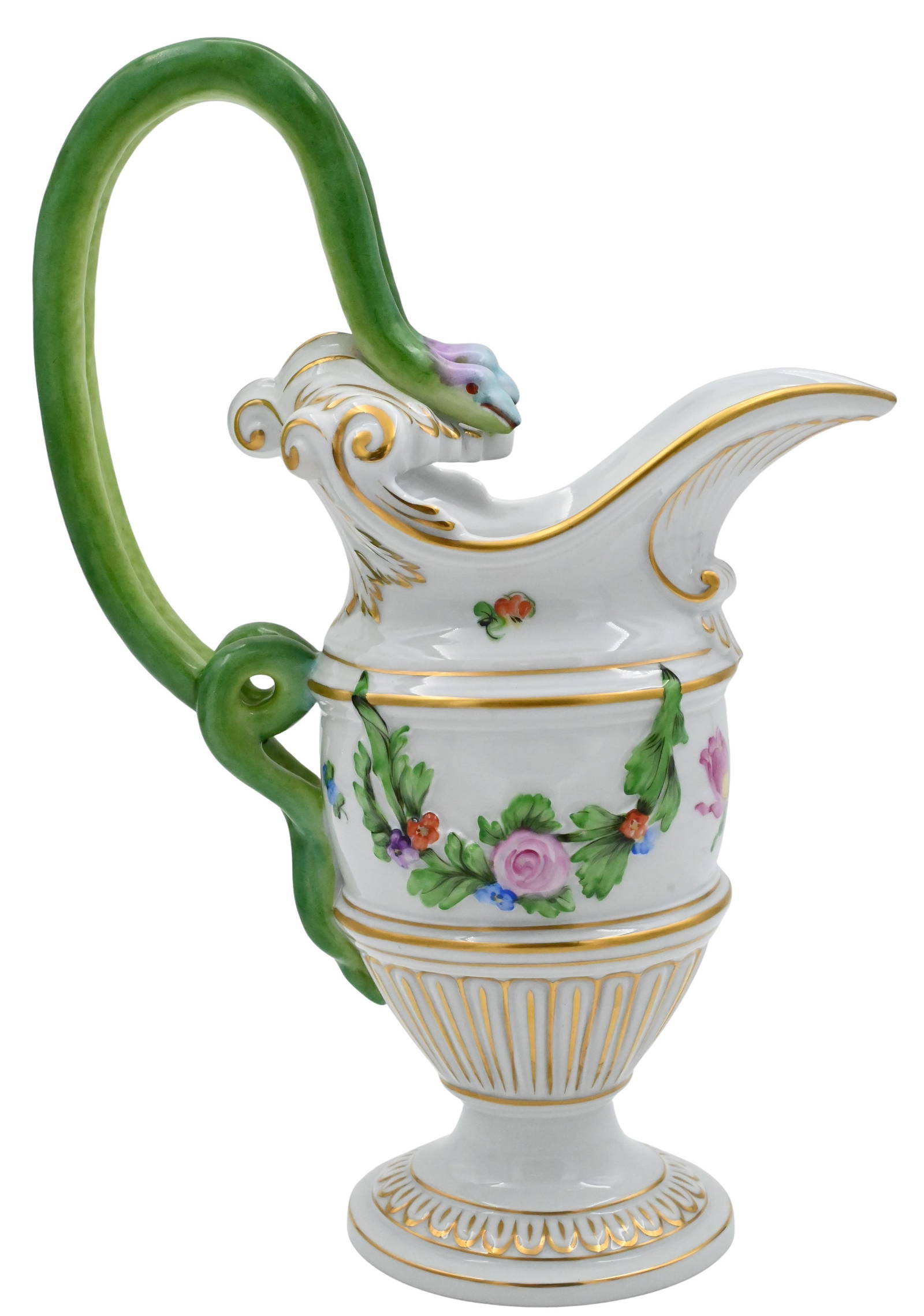 Herend Porcelain "printemps" Double Snake Handled Pitcher - Jul 19 ...