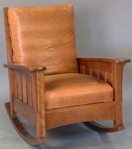 Stickley cherry mission style rocking chair with - Dec 03, 2016 ...