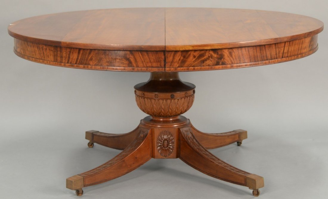 Nathan Margolis large round mahogany dining table with